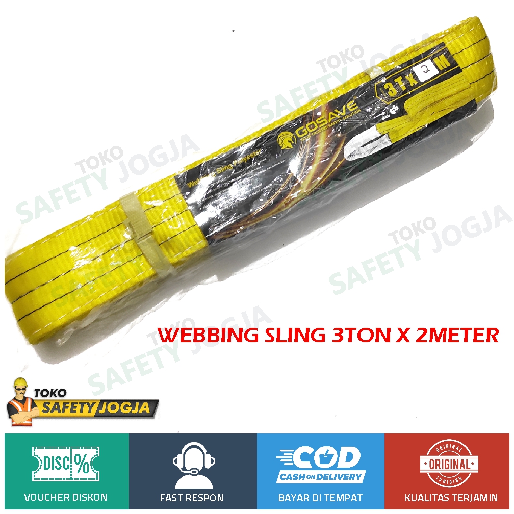 Tali Pengangkat Barang GOSAVE Webbing BELT SLING 3 Ton x 2 Meter | Lazada Indonesia