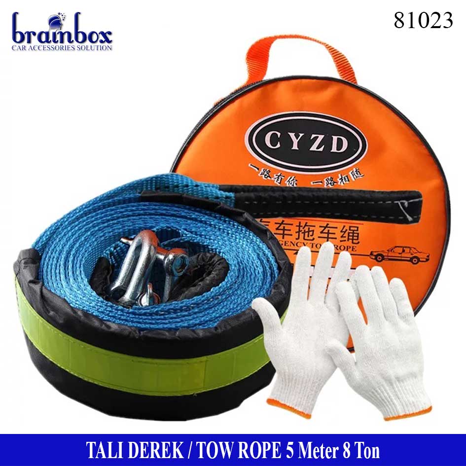 HIGH QUALITY Tali Derek Mobil Tali Towing 5 Meter 8 Ton Emergency Tow ...