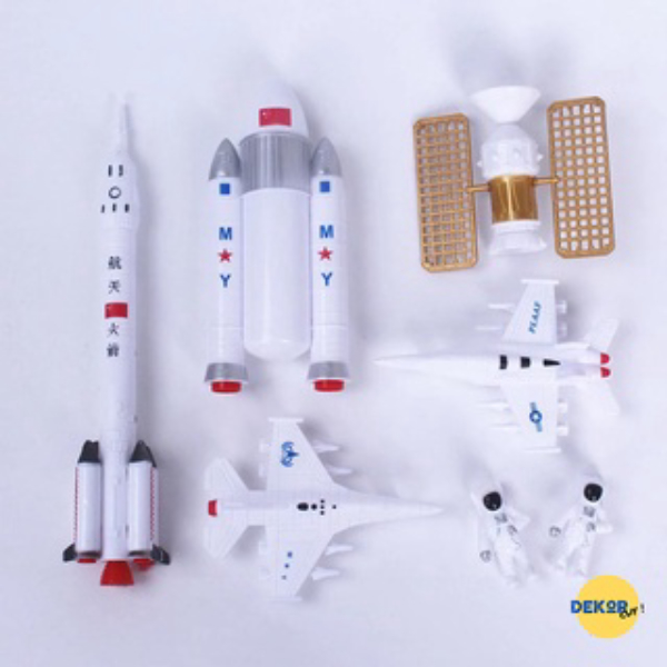 Dekorcuy CAKE TOPPER BENTUK ROKET PESAWAT LUAR ANGKASA ASTRONOT ...