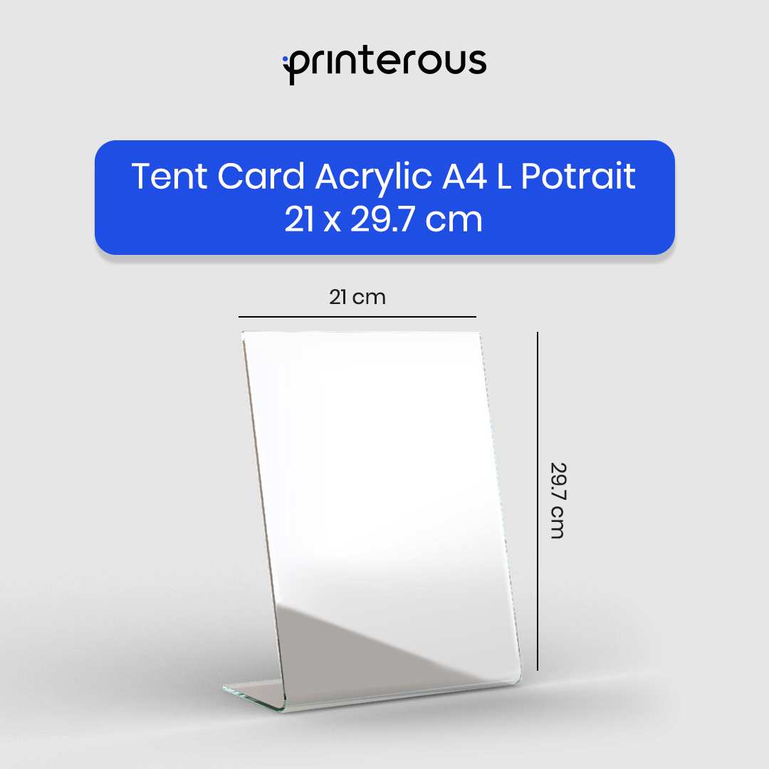 Acrylic Tend Card alas L Portrait / Display Brosur / Akrilik Tempat ...