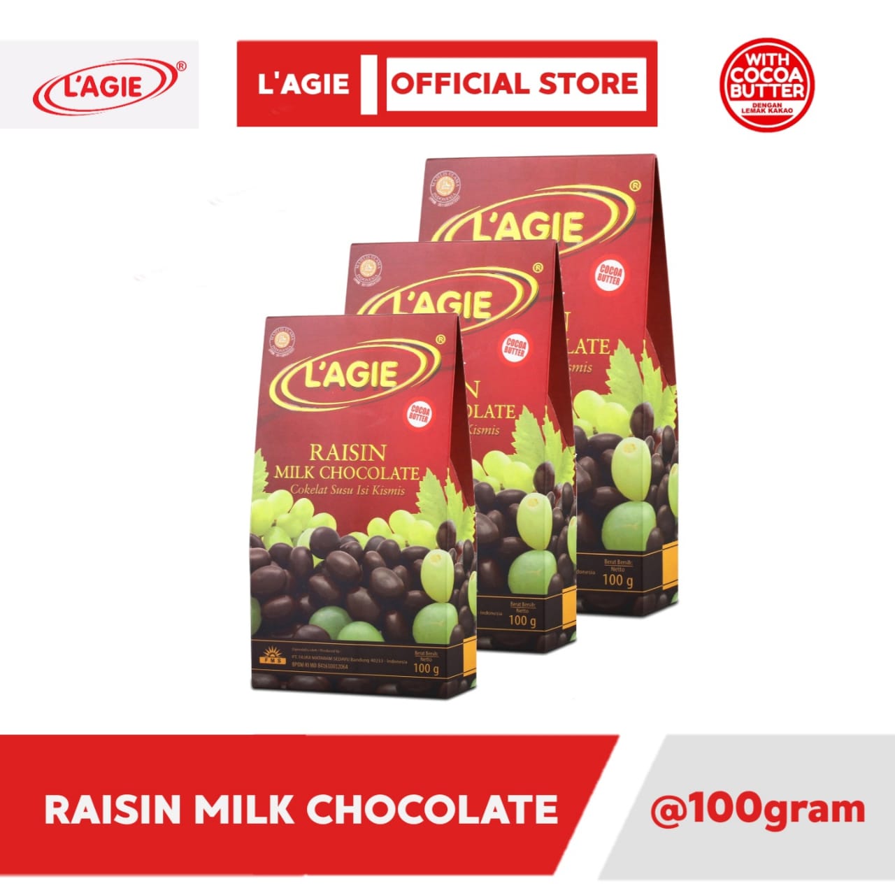 BUY 2 GET 1 FREE Lagie Coklat Raisin Milk 100g | Lazada Indonesia