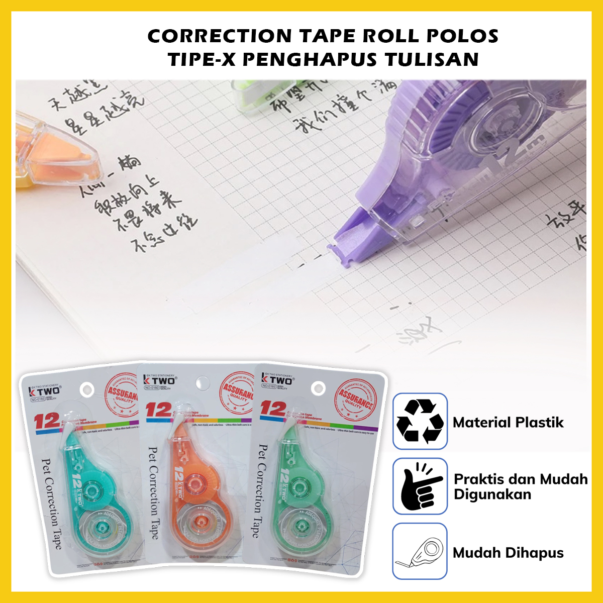 Tipe-X Roll / Correction Tape / Penghapus Pulpen TipeX Kertas Pita ...