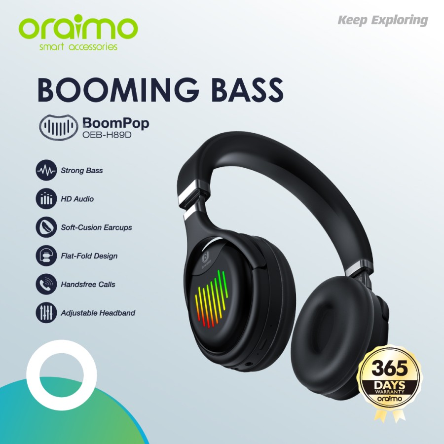 Oraimo BoomPop Wireless Bluetooth Headphone Booming Bass OEB-H89D ...