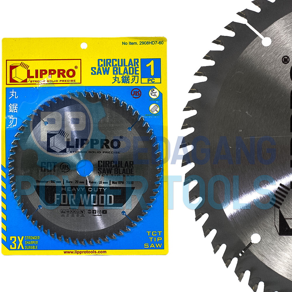 LIPPRO 7" X 60T HD CIRCULAR SAW BLADE MATA GERGAJI PISAU POTONG KAYU ...