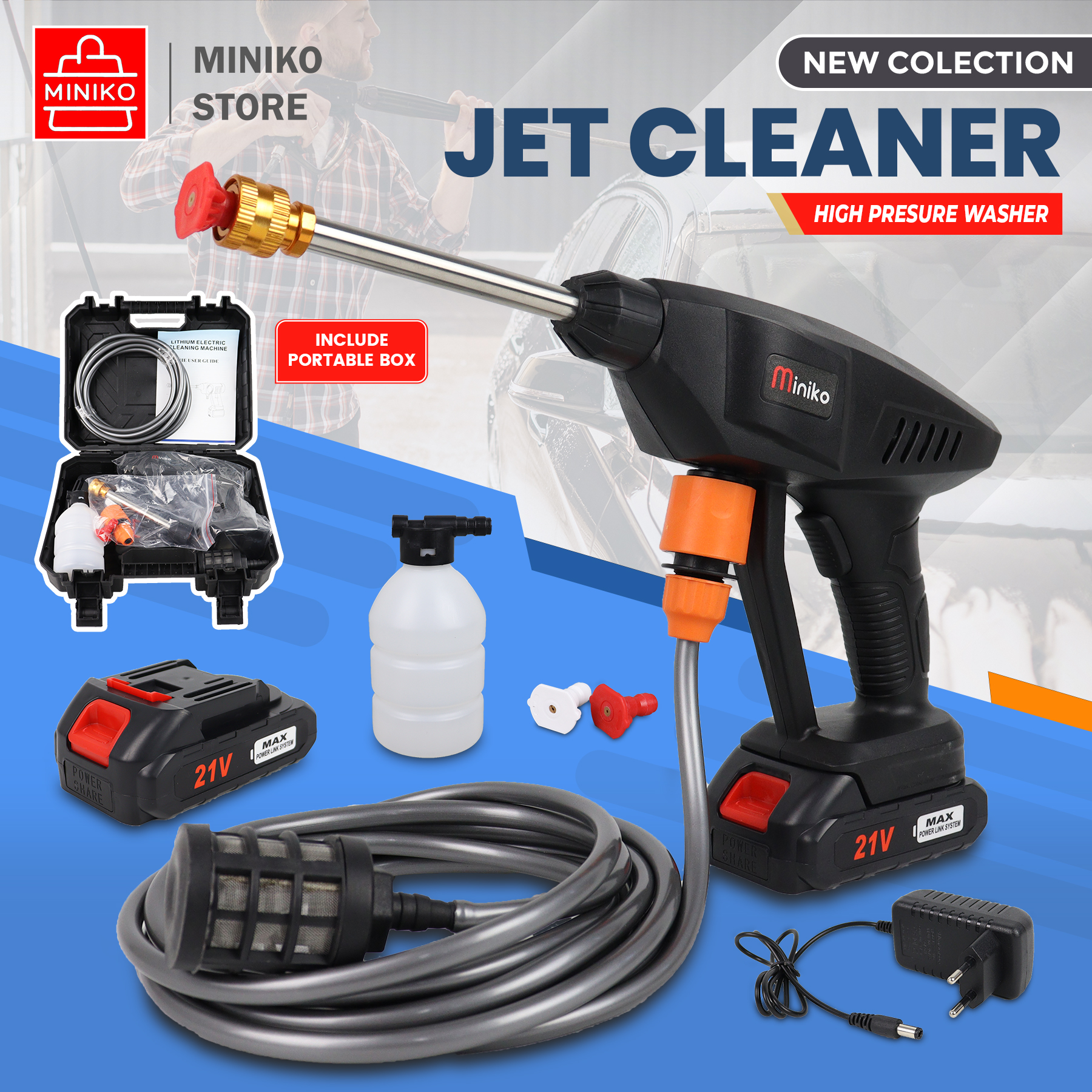 Jet Steam Cleaner 21Volt / Alat Steam Cuci Motor & Mobil / Jet Steam ...