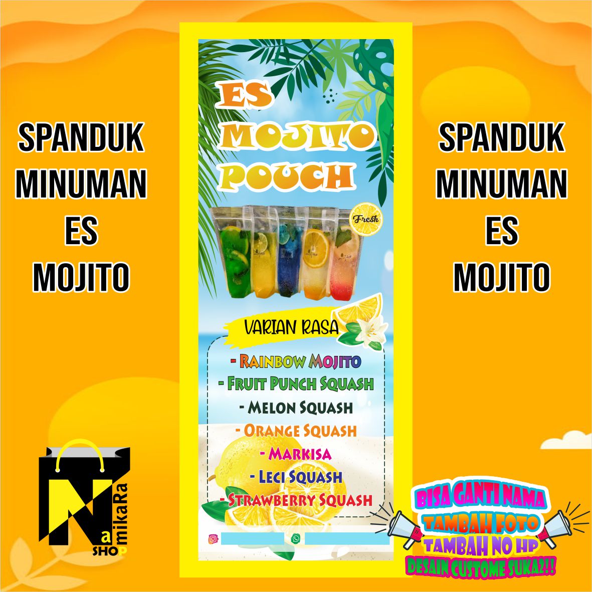 Spanduk Banner Minuman MOJITO FOUCHS / Banner minuman mojito / Ukuran ...