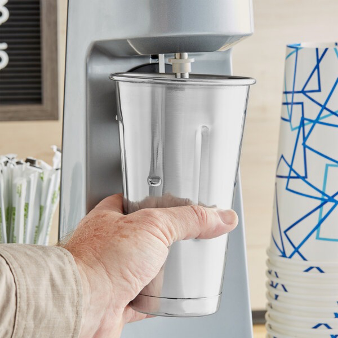 Malt Cup n Collars Drink Mixer - Gelas Stainless Mesin Milk Shake ...