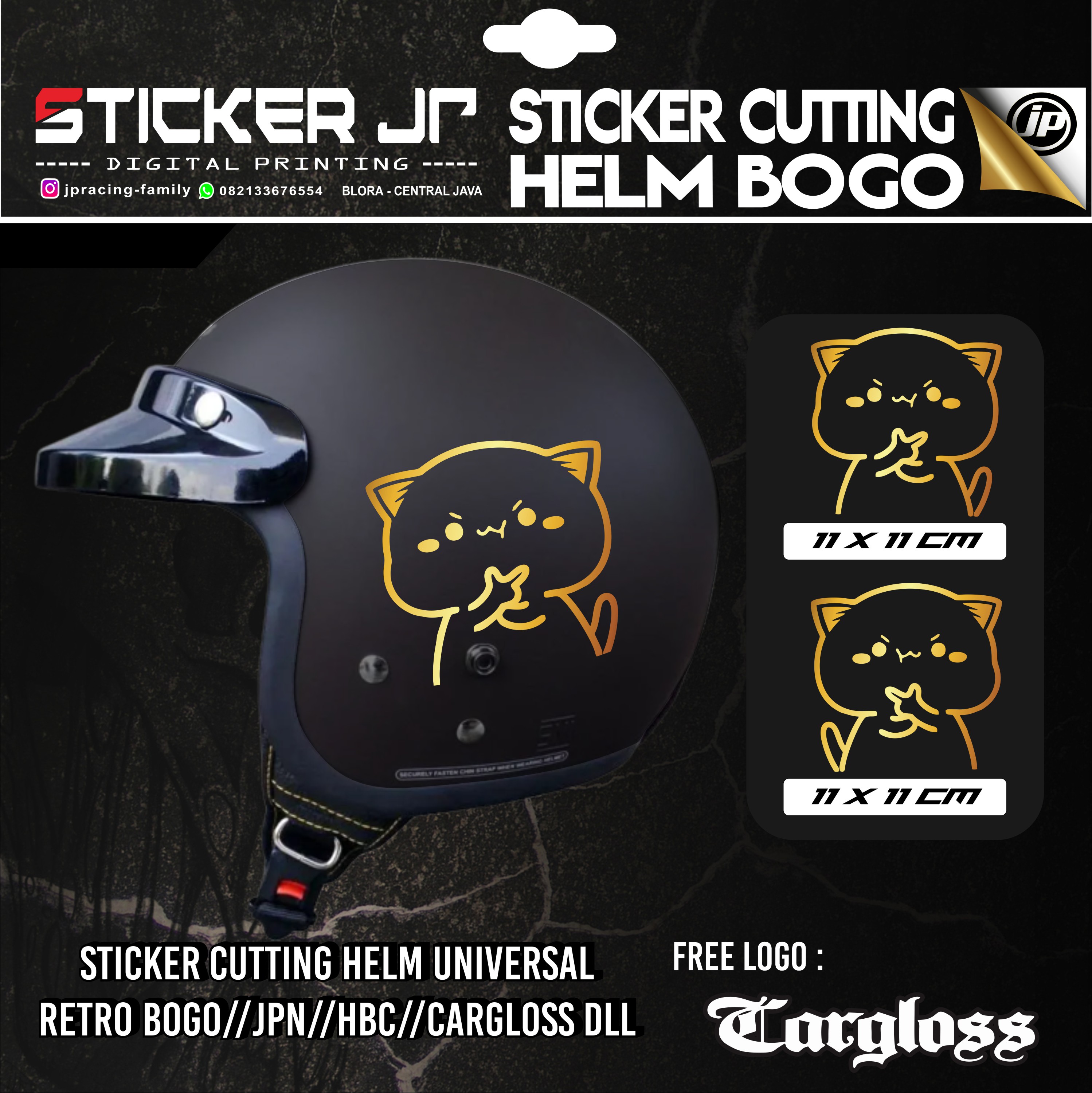 Stiker Helm, Sticker helem Cargloss Bogo 1 Set Variasi Pentol 02 ...