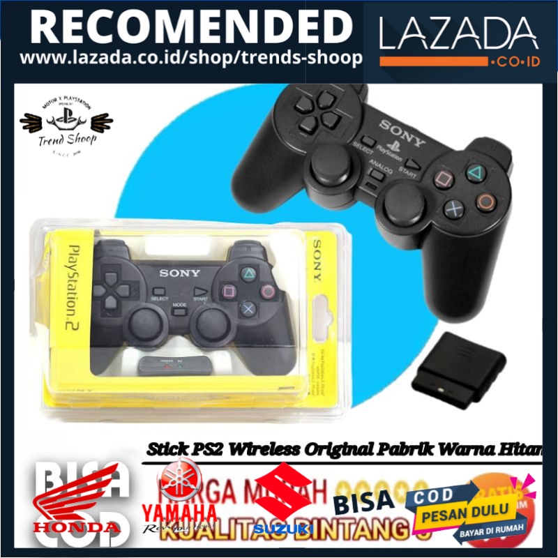 Stik Controller PS2 Wireless Original Pabrik Hitam | Lazada Indonesia