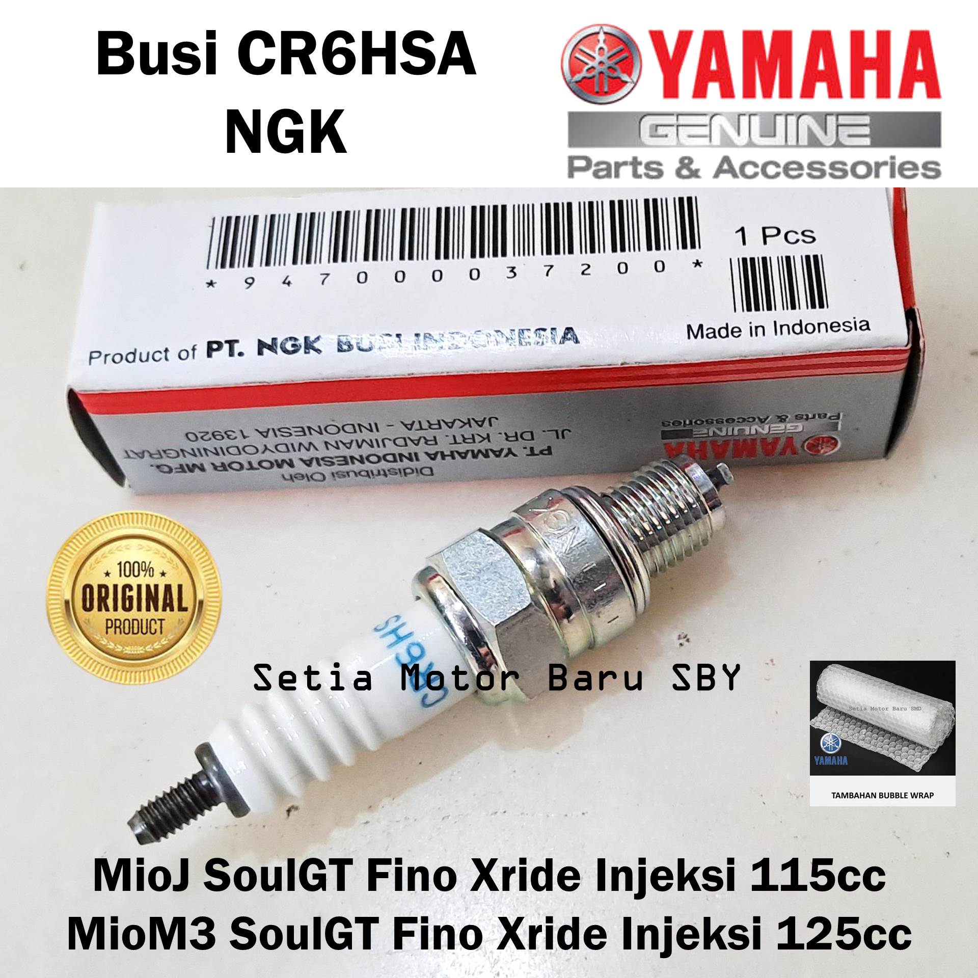 Busi CR6HSA NGK MioJ MioM3 SoulGT Fino Xride Injeksi Asli Original Yamaha Surabaya | Lazada ...