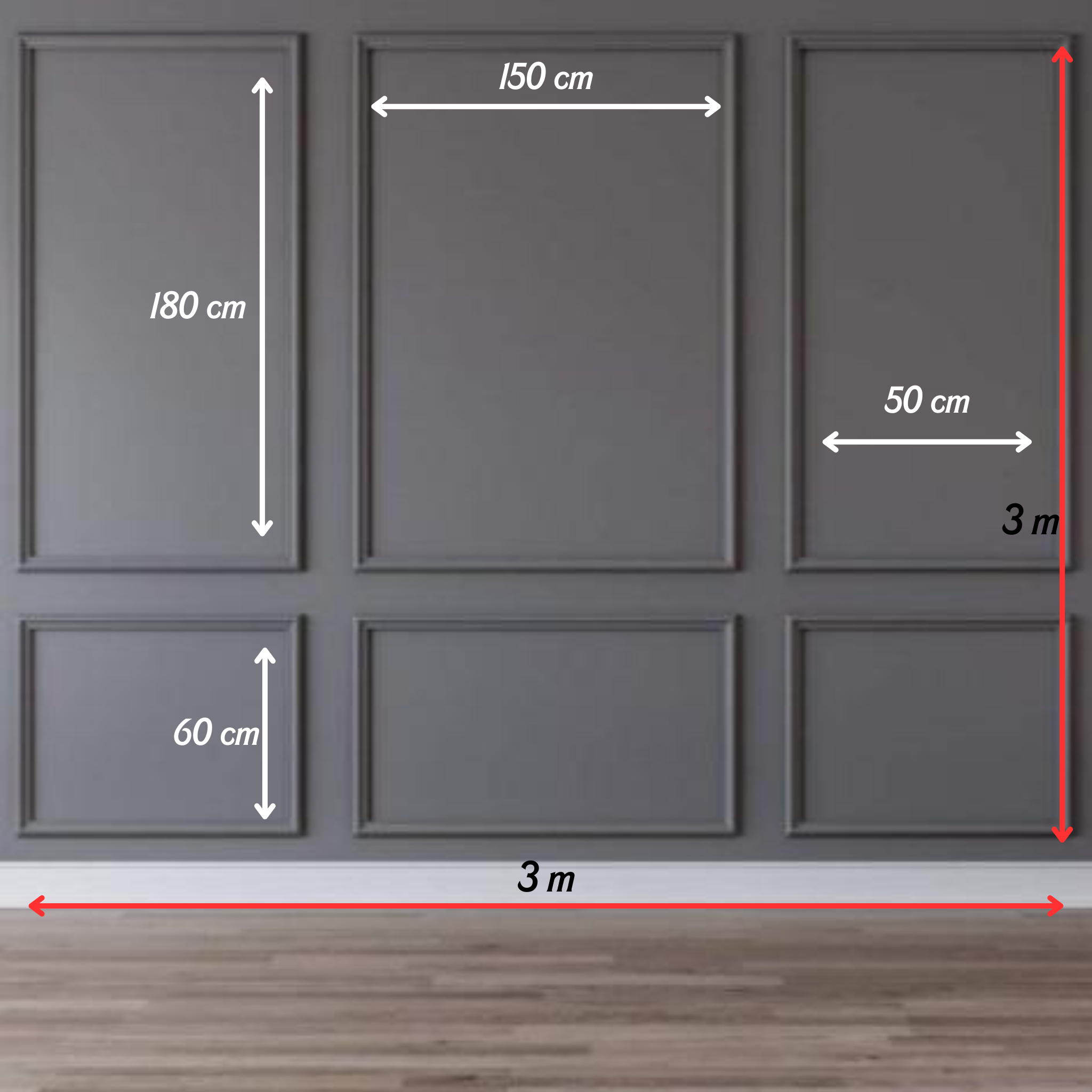 Custom Dekorasi Wall Moulding Kayu Ukuran Dinding 3 x 3 Meter Langsung ...