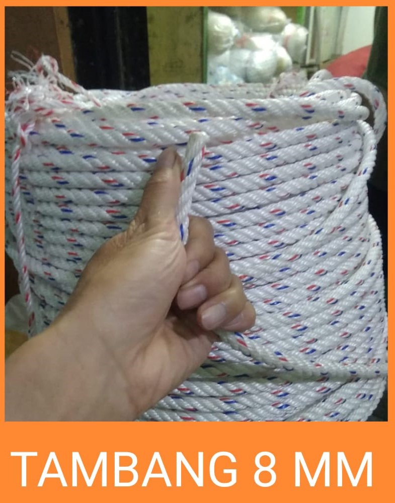 TALI TAMBANG PPD 8MM (100 METTR)/ TAMBANG TRUK DAN FUSO / PENGIKAT ...