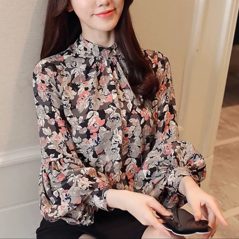 8545 ARIANA BALLOON SHIRT - KEMEJA BUNGA - BAJU BUNGA | Lazada Indonesia