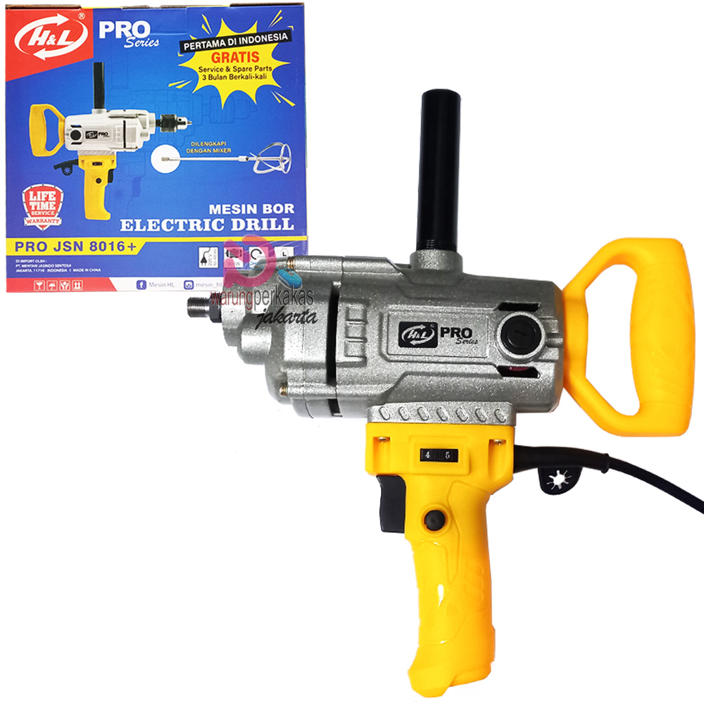 H&L Electrik Drill & Mixer 16mm JSN8016 - Mesin Bor dan Pengaduk Kuat ...