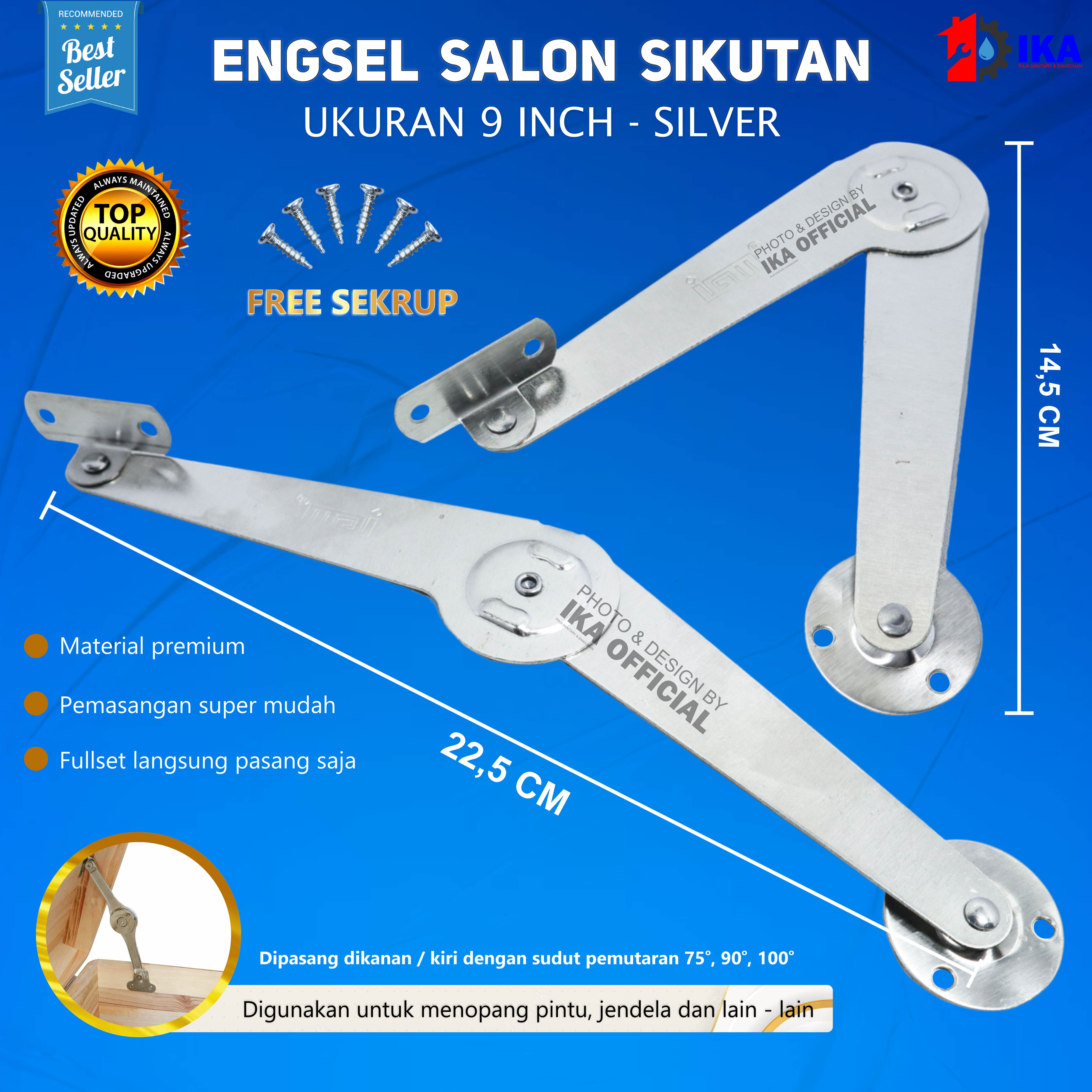 Engsel Salon Penahan Jendela 9” - WELDOM / IGM Engsel Salon 9 ...