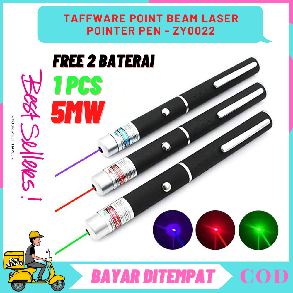 ORIGINAL - Point Beam Laser Pointer Pen Pena Lampu Sorot 5MW Titik Daya ...