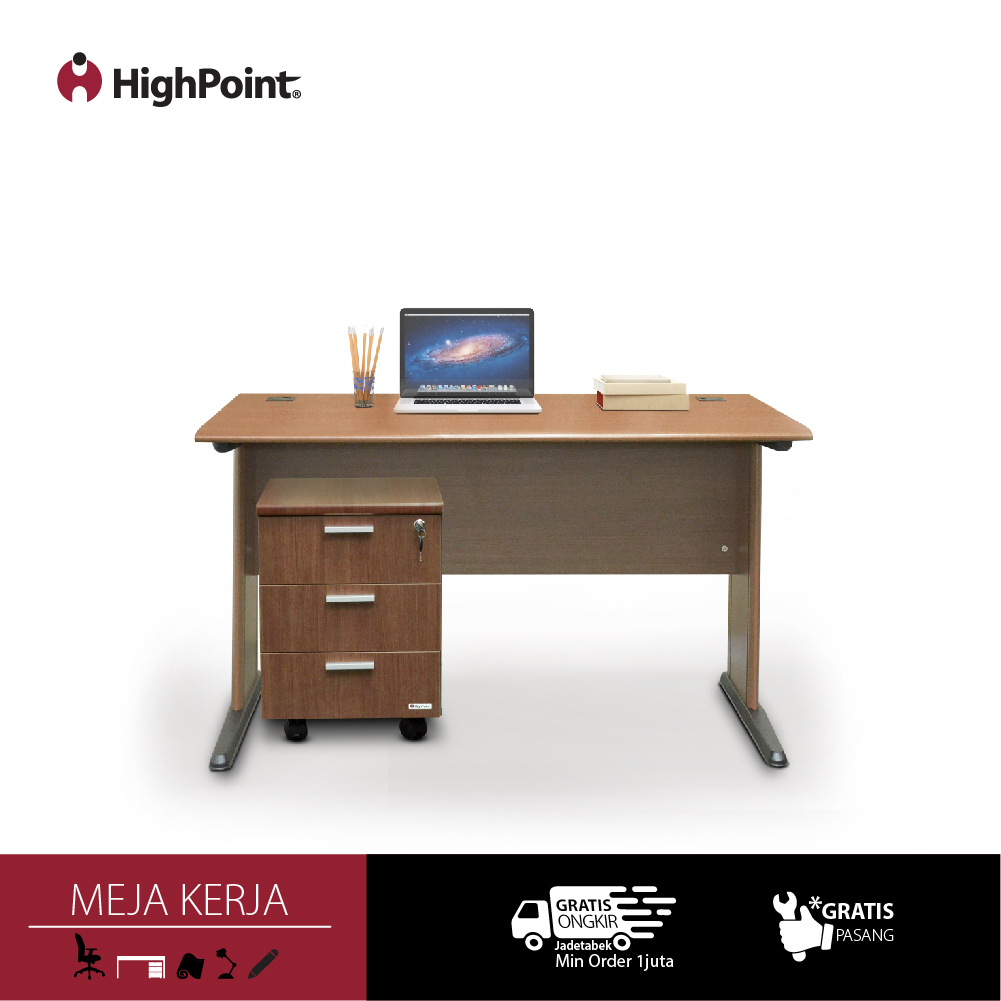 HighPoint Five Meja Kerja + Laci | Lazada Indonesia