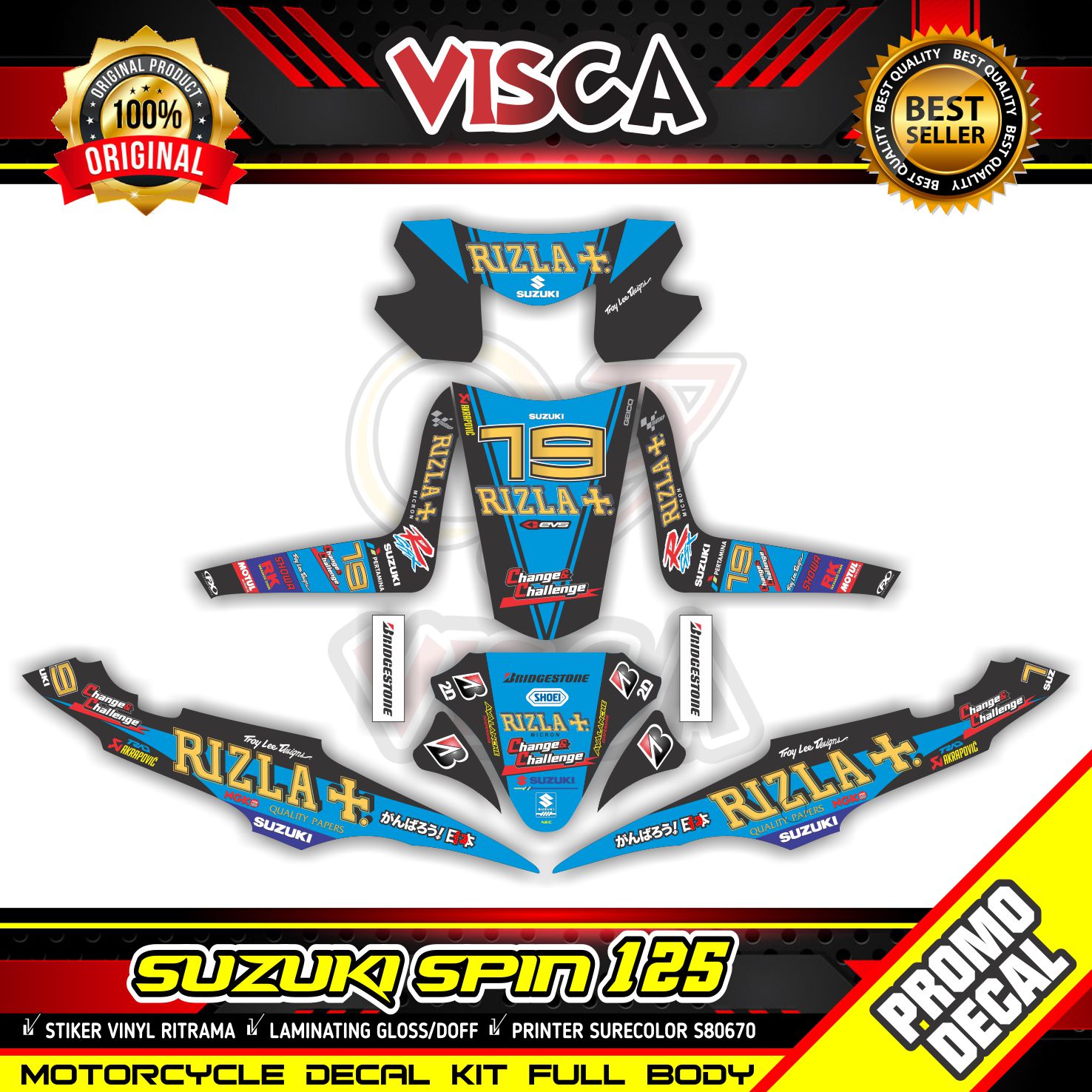 Decal Spin 125 Full Body Stiker Spin 125 Full Body Stiker Motor Suzuki ...