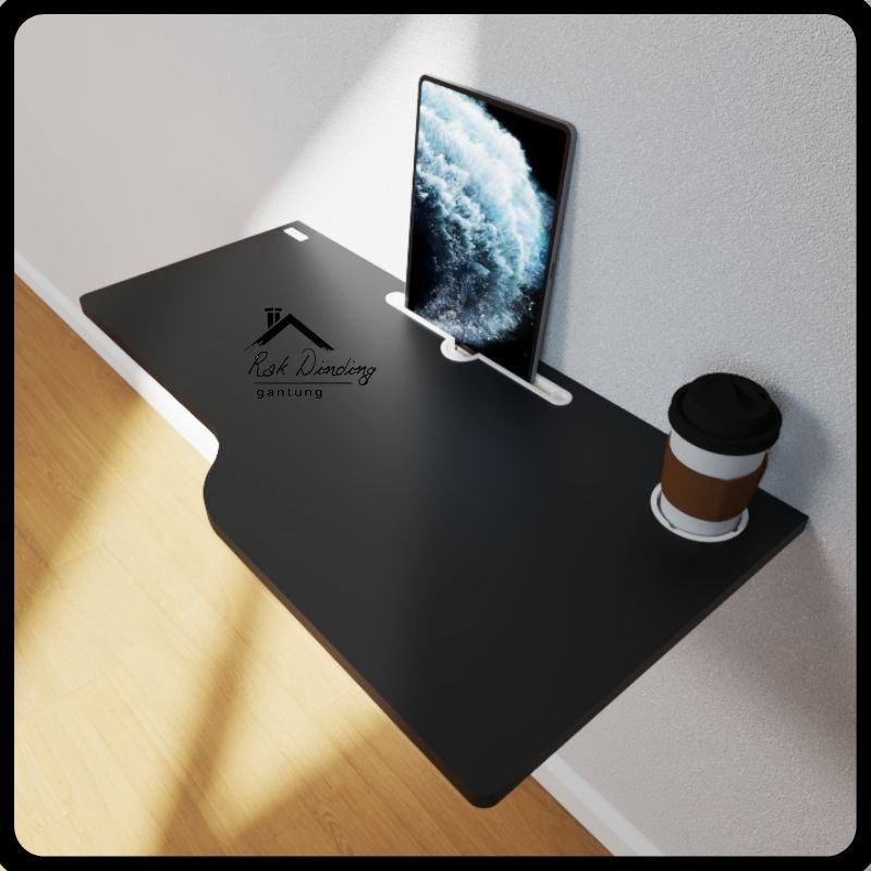 Floating Desk - Meja Lipat Laptop Tempel Dinding Gantung dengan Fitur ...