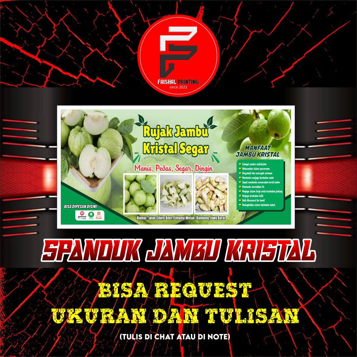 Spanduk Rujak Jambu Kristal / Banner Jambu Kristal / Spanduk Warung ...