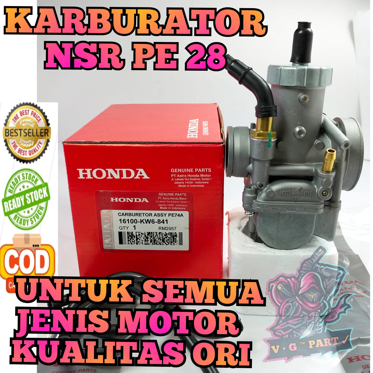KARBURATOR HONDA KEIHIN NSR PE 28 KUALITAS ORIGINAL HONDA KEIHIN mudah setting langsam stabil ...