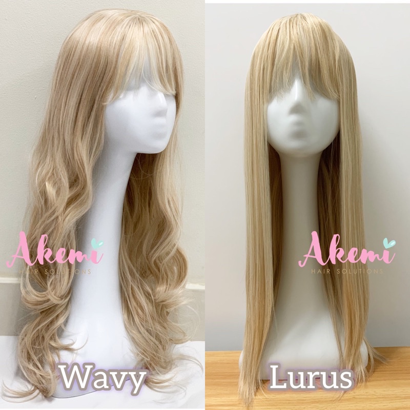 Akemi wig Rambut Palsu korea - Wave & Lurus 65cm MISTY BLONDE | Lazada ...