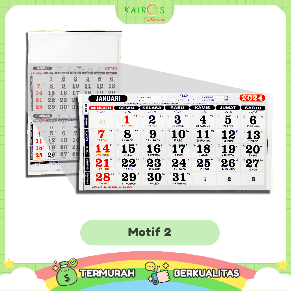 Kalender Dinding Dwiwulan Tahun 2024 | Lazada Indonesia