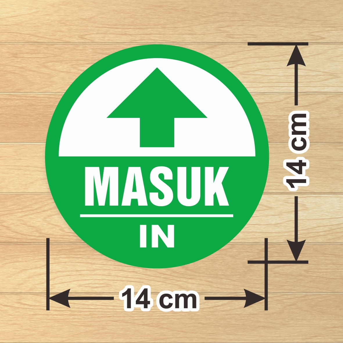 Sticker Label Marka Tanda Masuk Keluar Stiker Bundar Vinyl Sign In Out ...