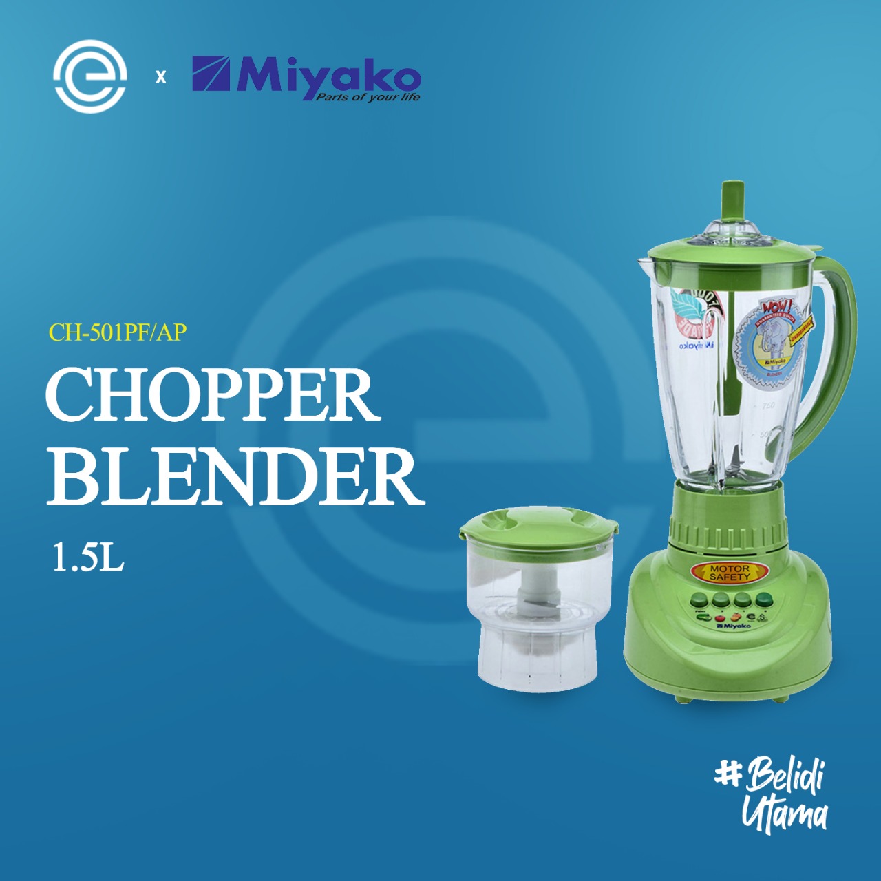 MIYAKO Blender Chopper 1.5 Liter CH-501PF/AP | Lazada Indonesia