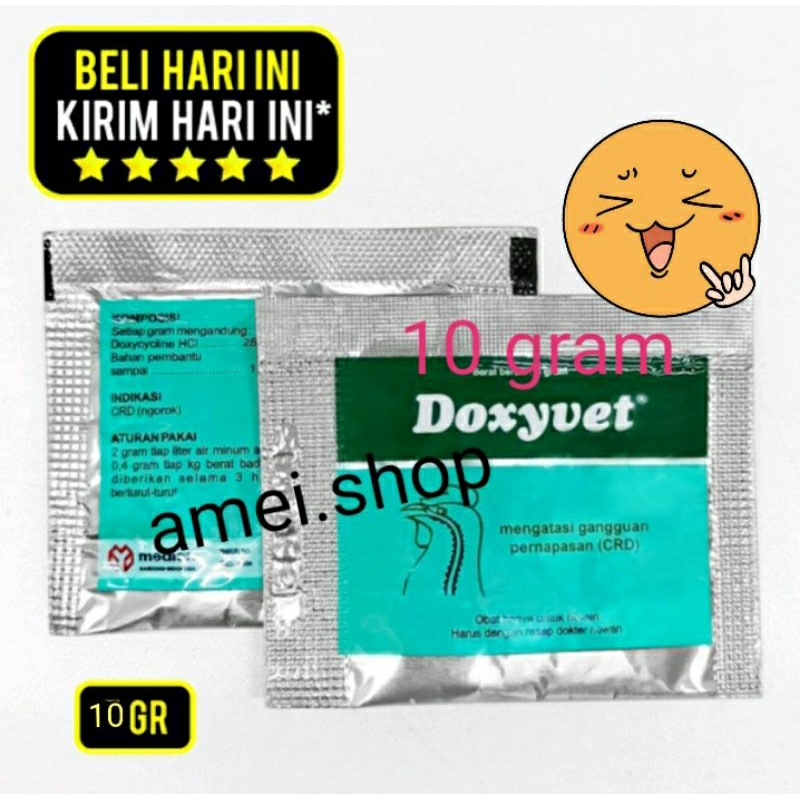 Obat ternak DOC ayam CDR ngorok DOXYVET 10gram obat ayam antibiotik CDR ...
