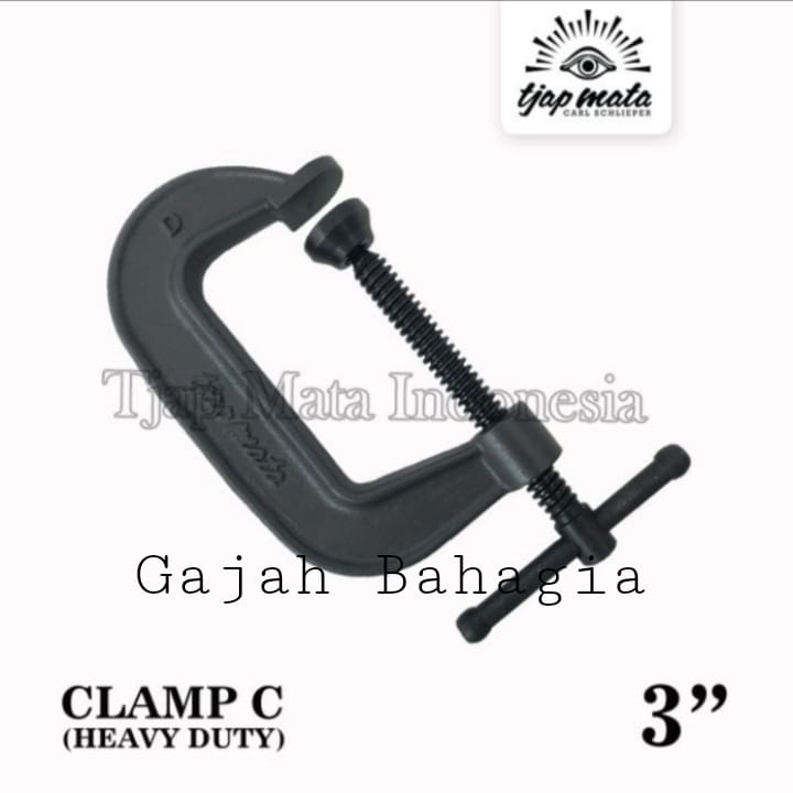 Klem C 3 inch Clamp C 3" Heavy duty Tjap Mata Catok alat penjepit ...