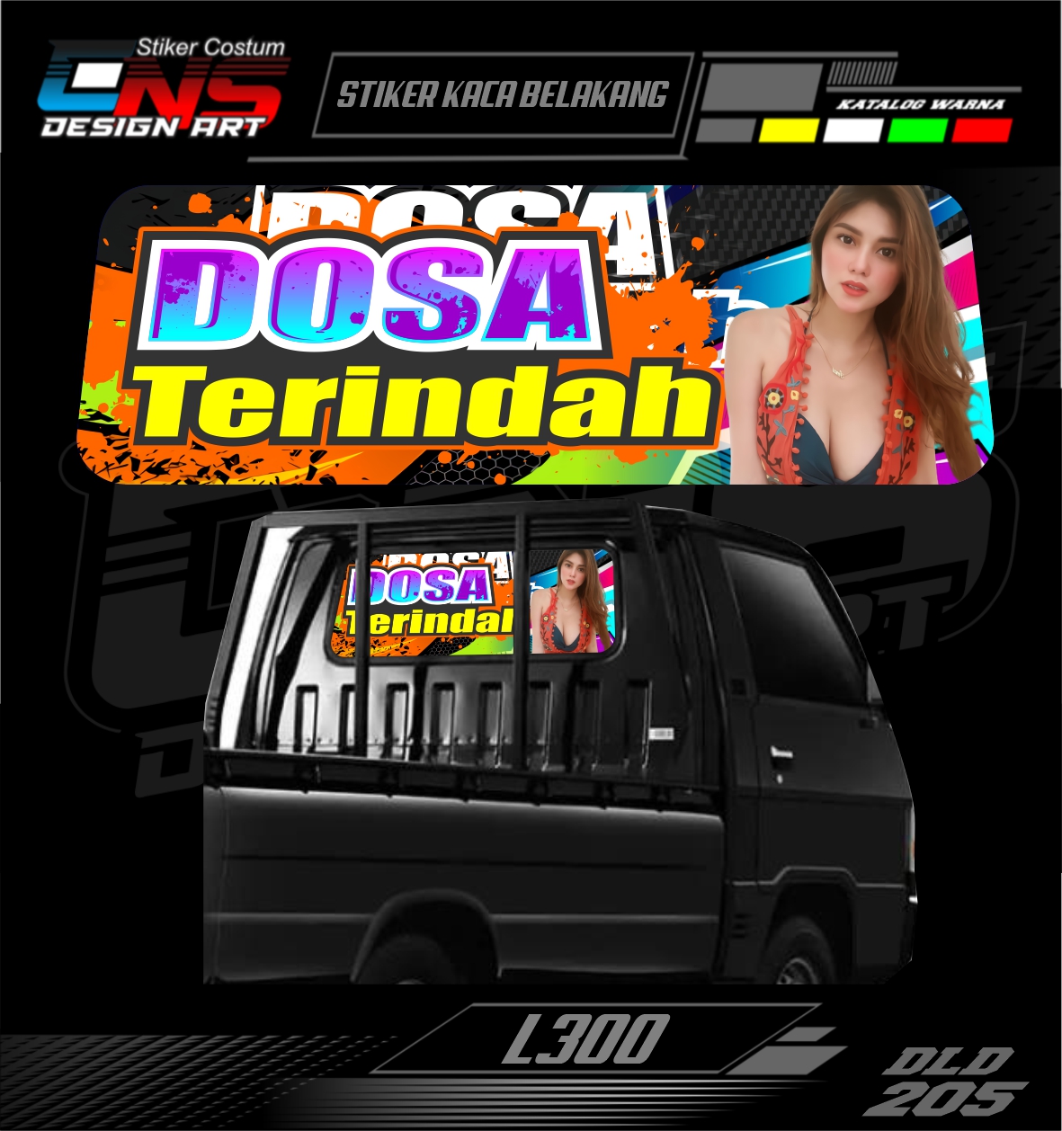 Stiker Kaca Belakang Pick Up L300 Custom Bisa Request Sticker Cewek ...