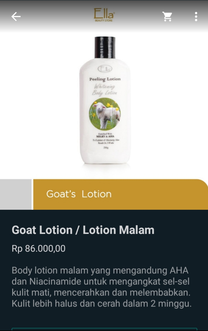 Ella skin care goat"s lotion malam | Lazada Indonesia