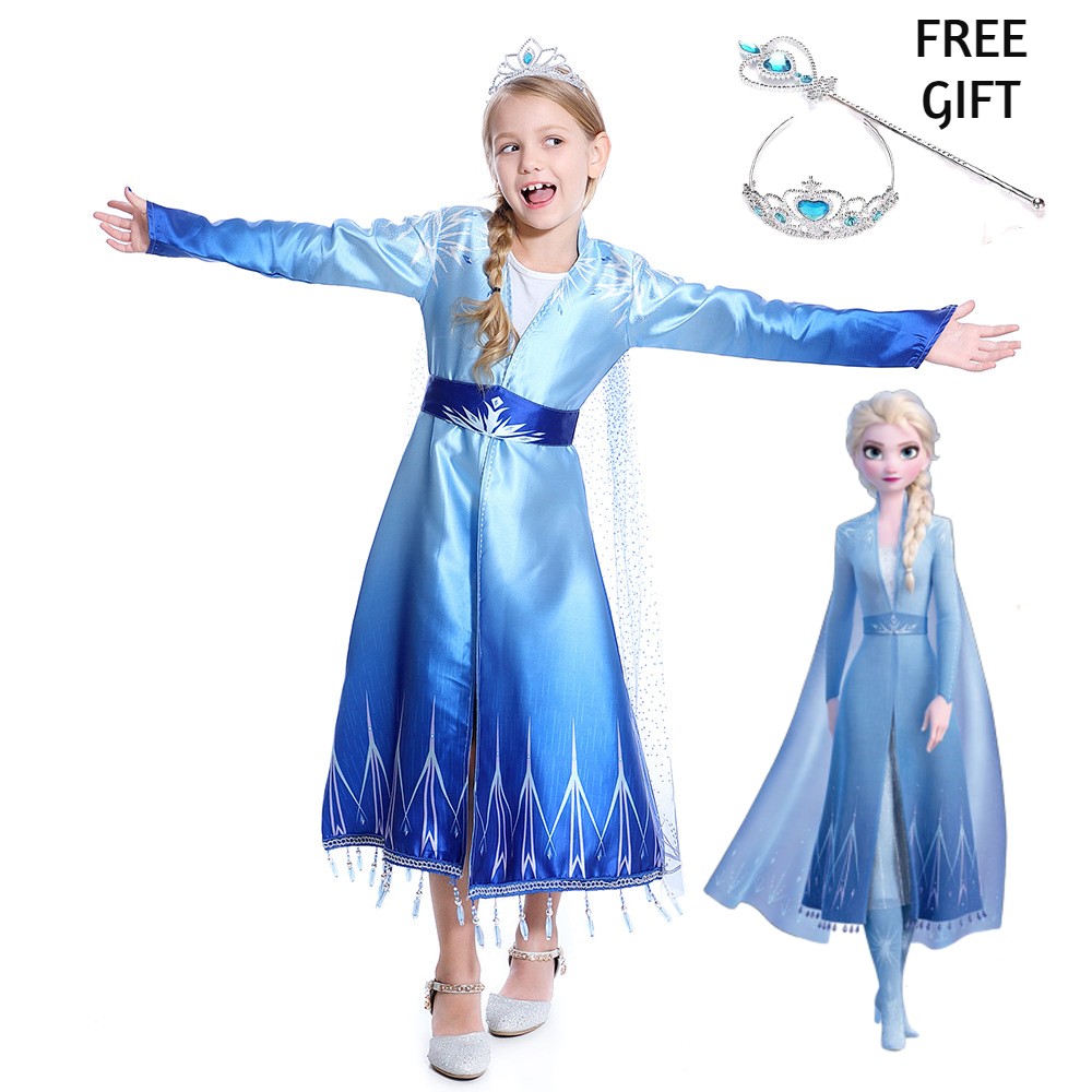 Elsa Dress Frozen 2 Kostum Princess / Gaun Elsa Frozen 2 / Dress Anak ...