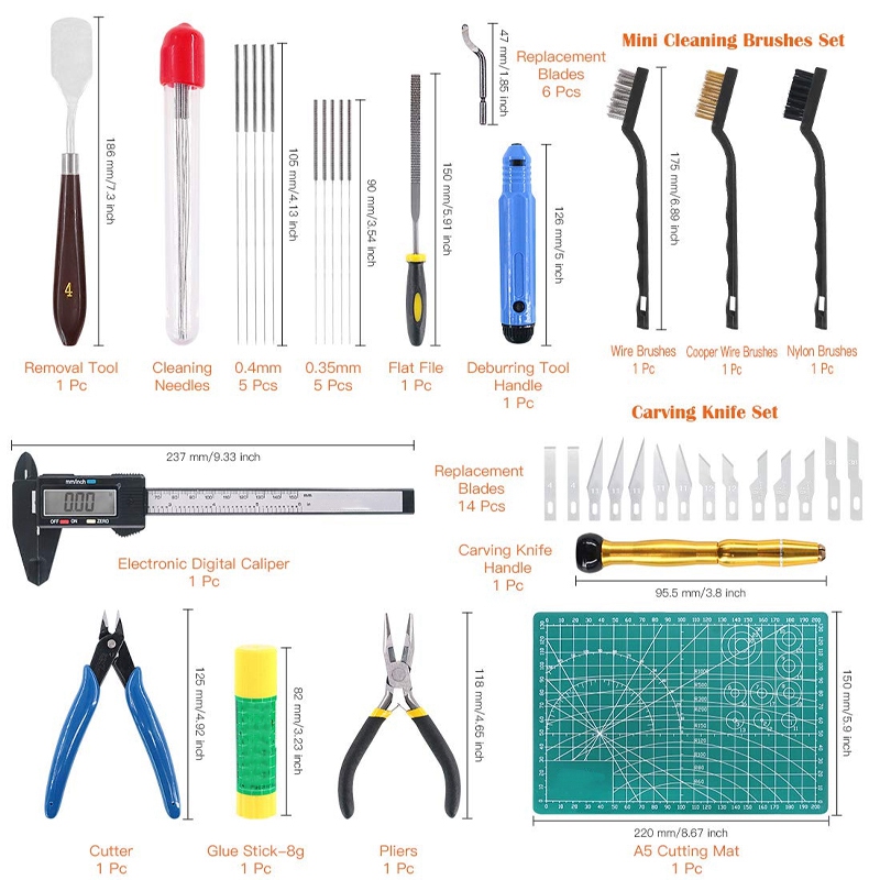 42 Piece 3D Print Tool Kit Includes Debur Tool, Cleaning and Removal ...
