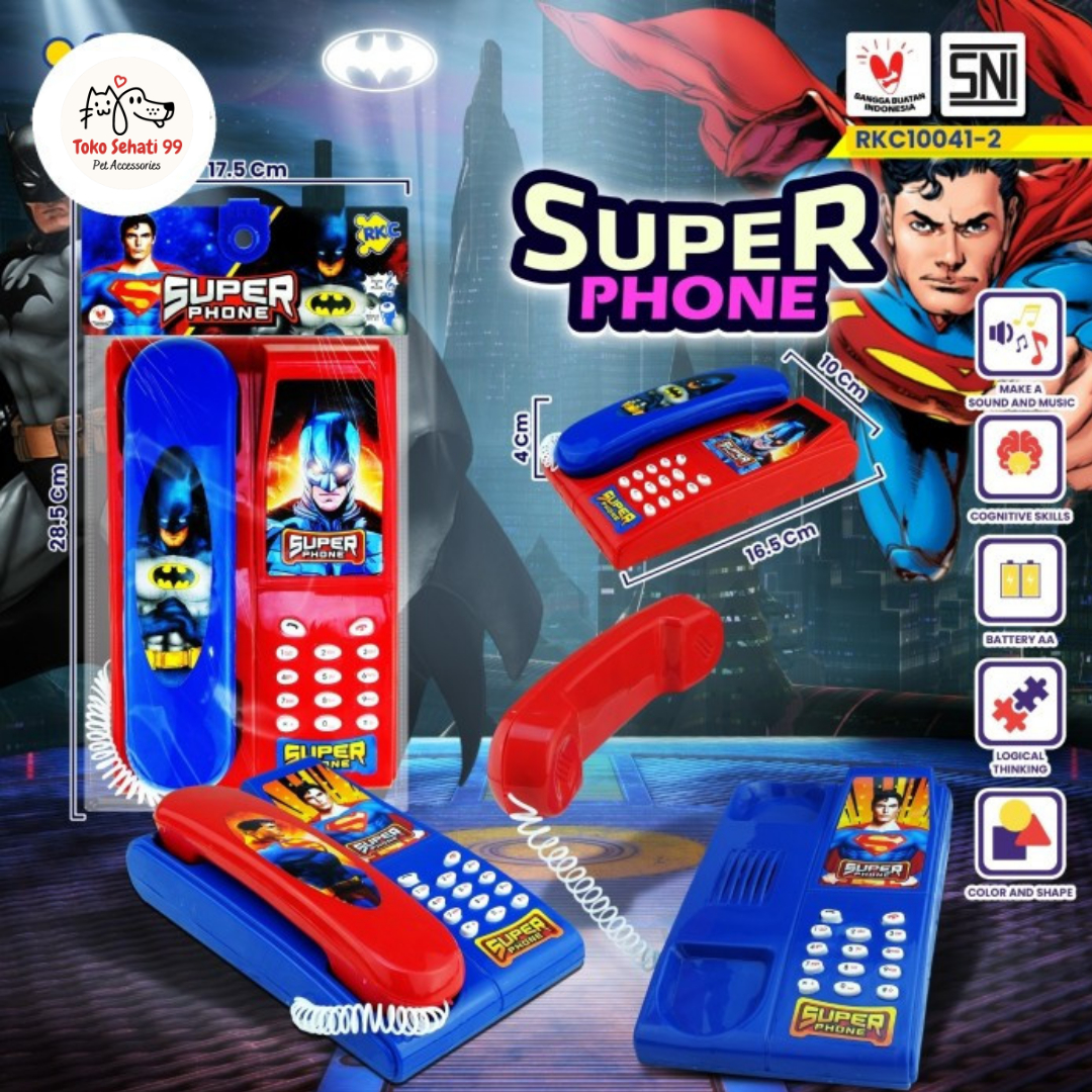 Mainan Anak Telepon Karakter Batman Lucu Music Phone Murah | Lazada ...