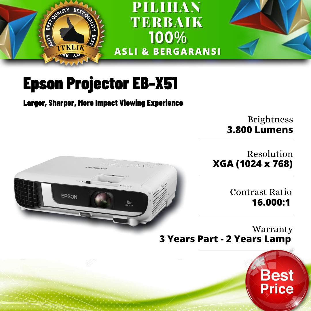 Epson Projector EB-X51 | Lazada Indonesia