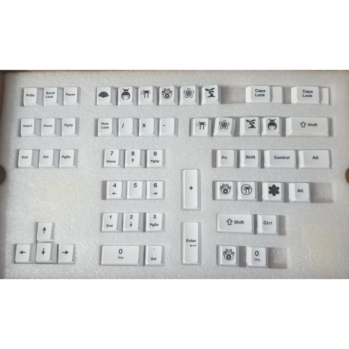 COD Japanese ROOT Keycaps PBT DYE Sub Black White 129 Keys Trendi ...