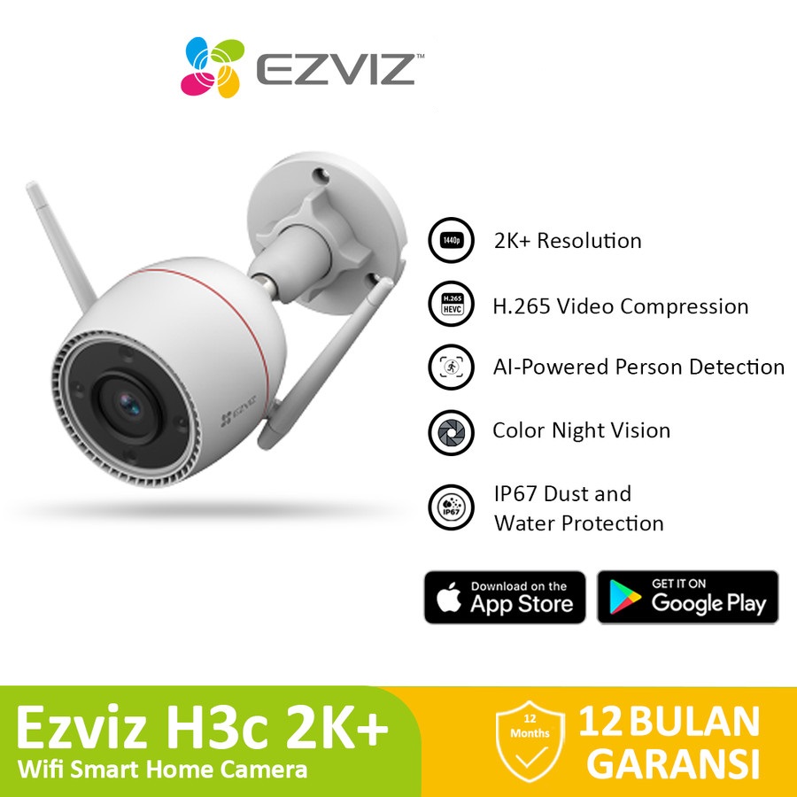 Ezviz H3C 2MP 4MP Color Night Vision 2K IP Cam Outdoor Kamera CCTV ...
