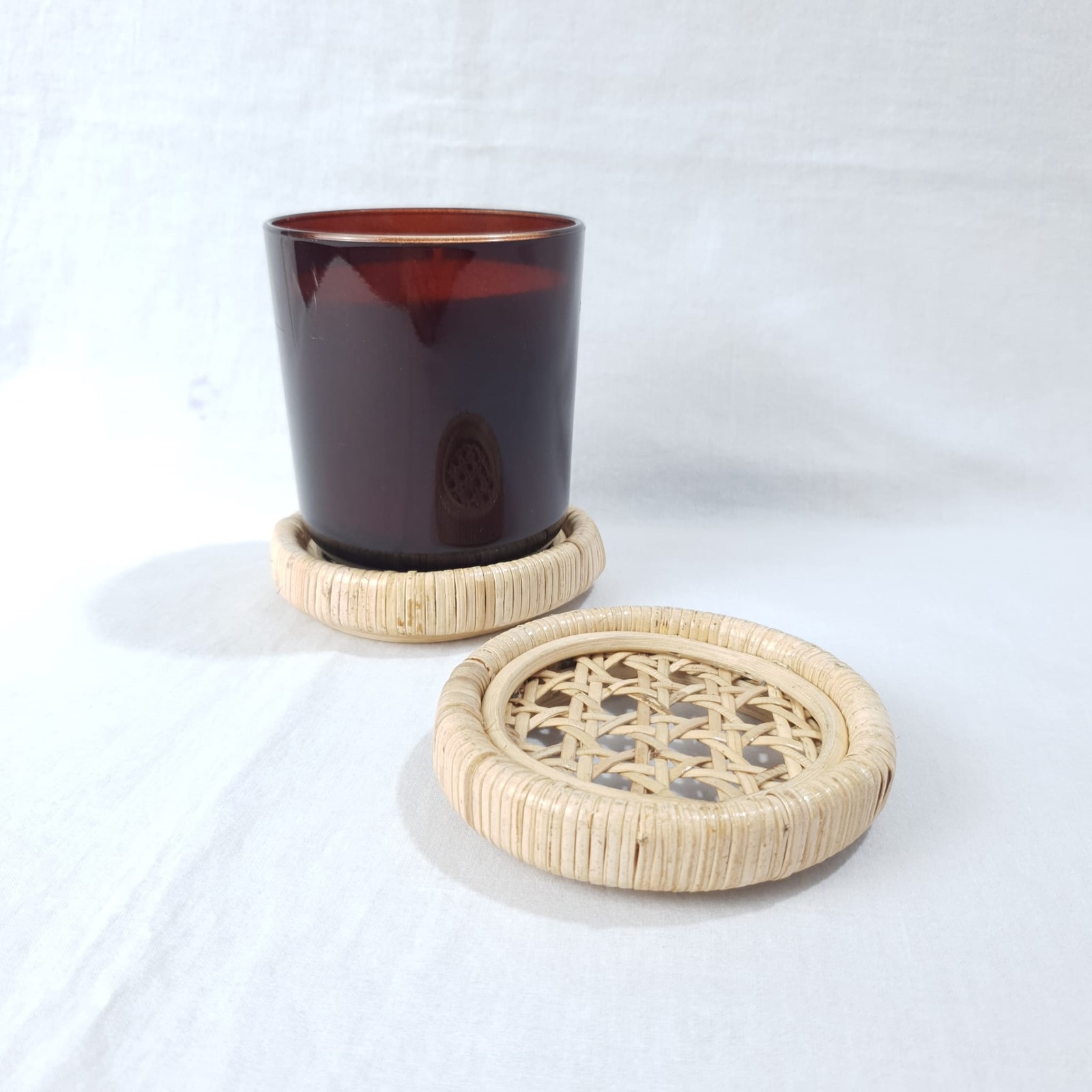 LusioSB Alas Gelas Rotan Tahan Panas Rattan Coaster | Lazada Indonesia