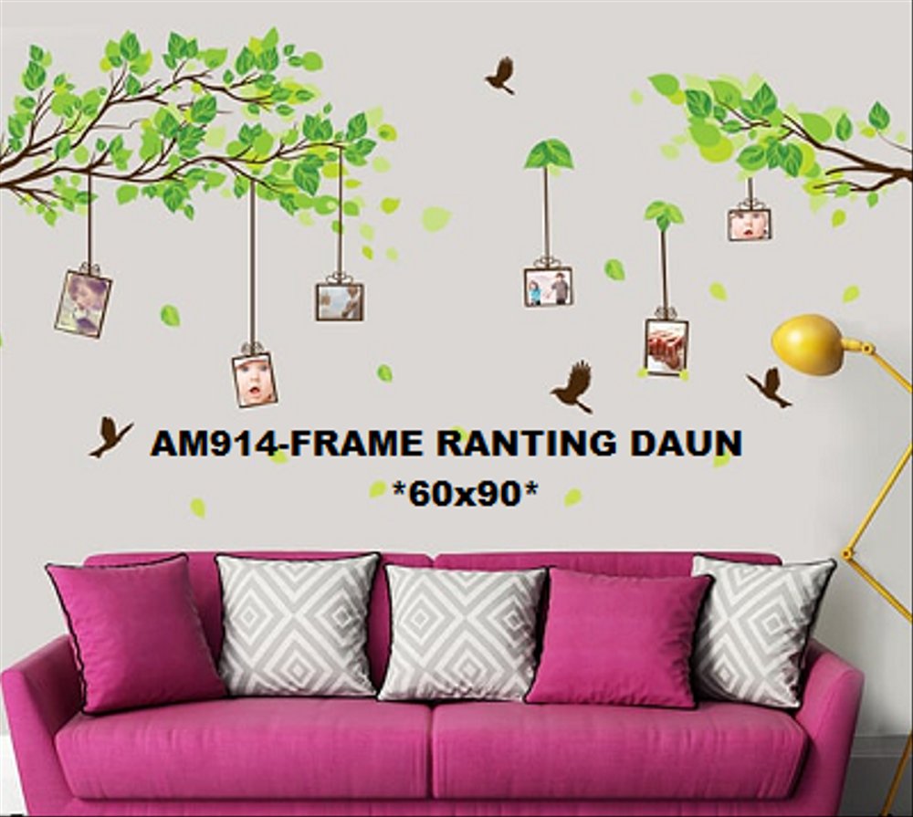 WALL STIKER AM914 RANTING DAUN FRA wallsticker 60x90 wall stiker ...
