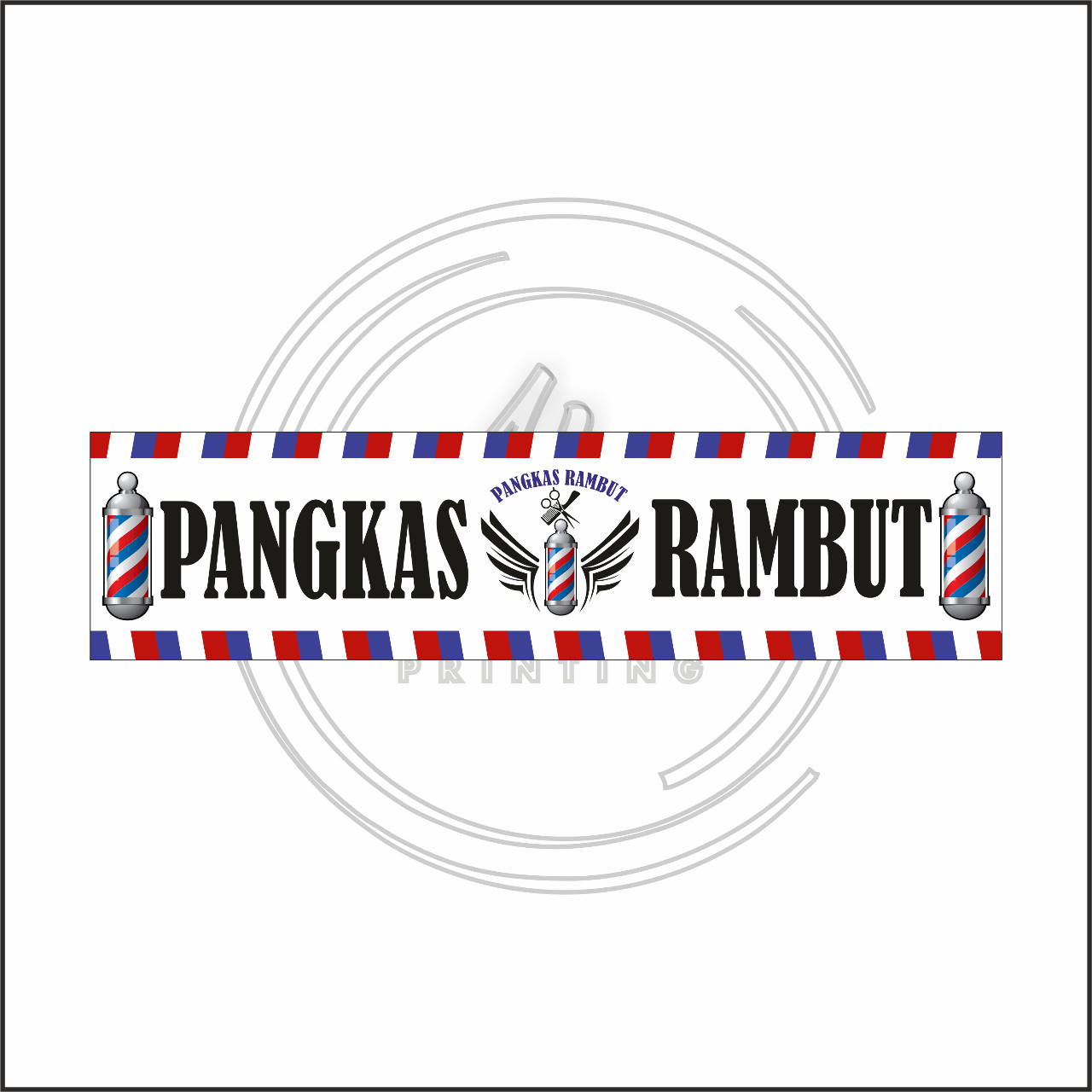 AKA PRINTING/1HARI JADI CETAK SPANDUK PANGKAS RAMBUT UKURAN 200X50 ...