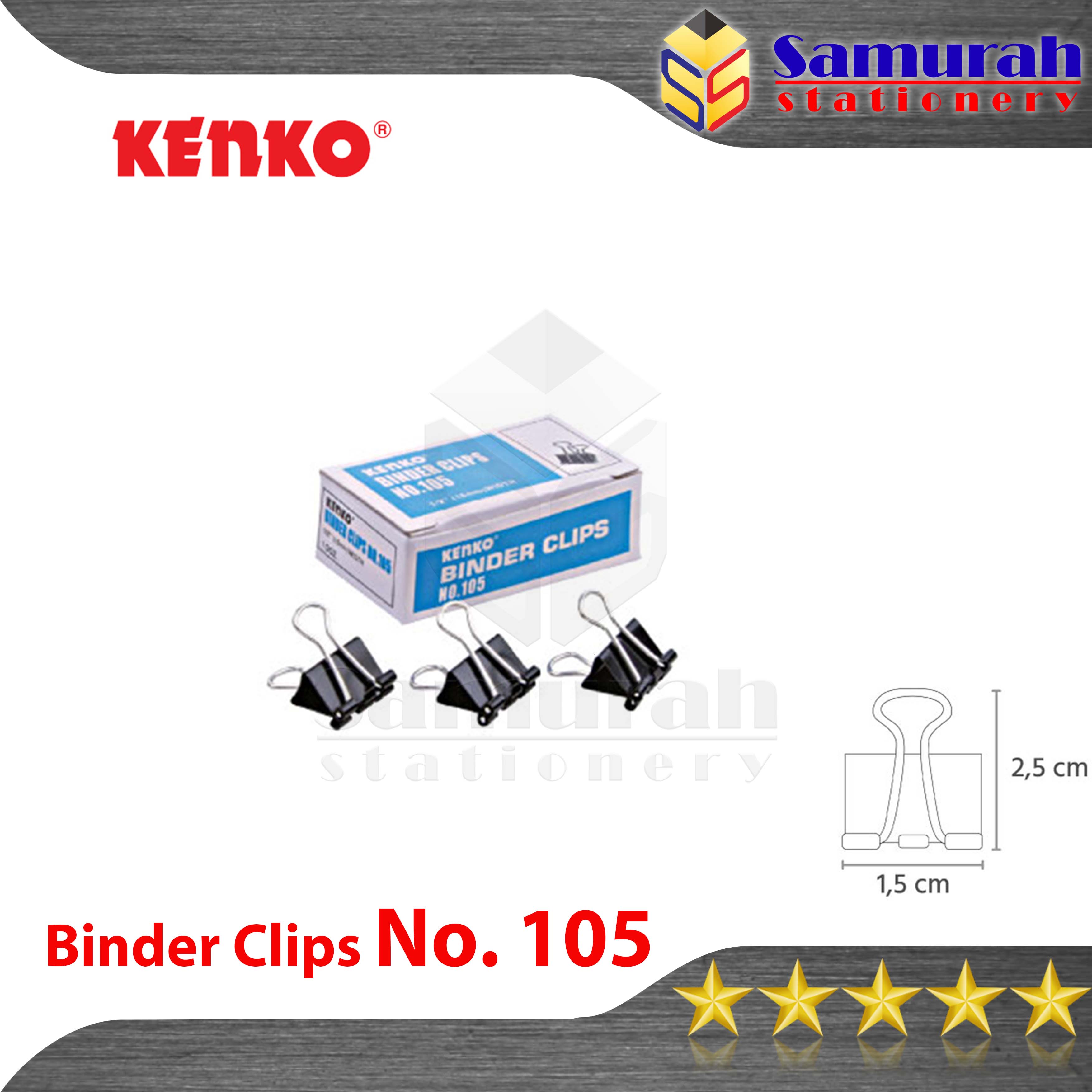 Binder Clips No 105 Kenko / Clip Hitam Penjepit No.105 / Klip Jepit ...