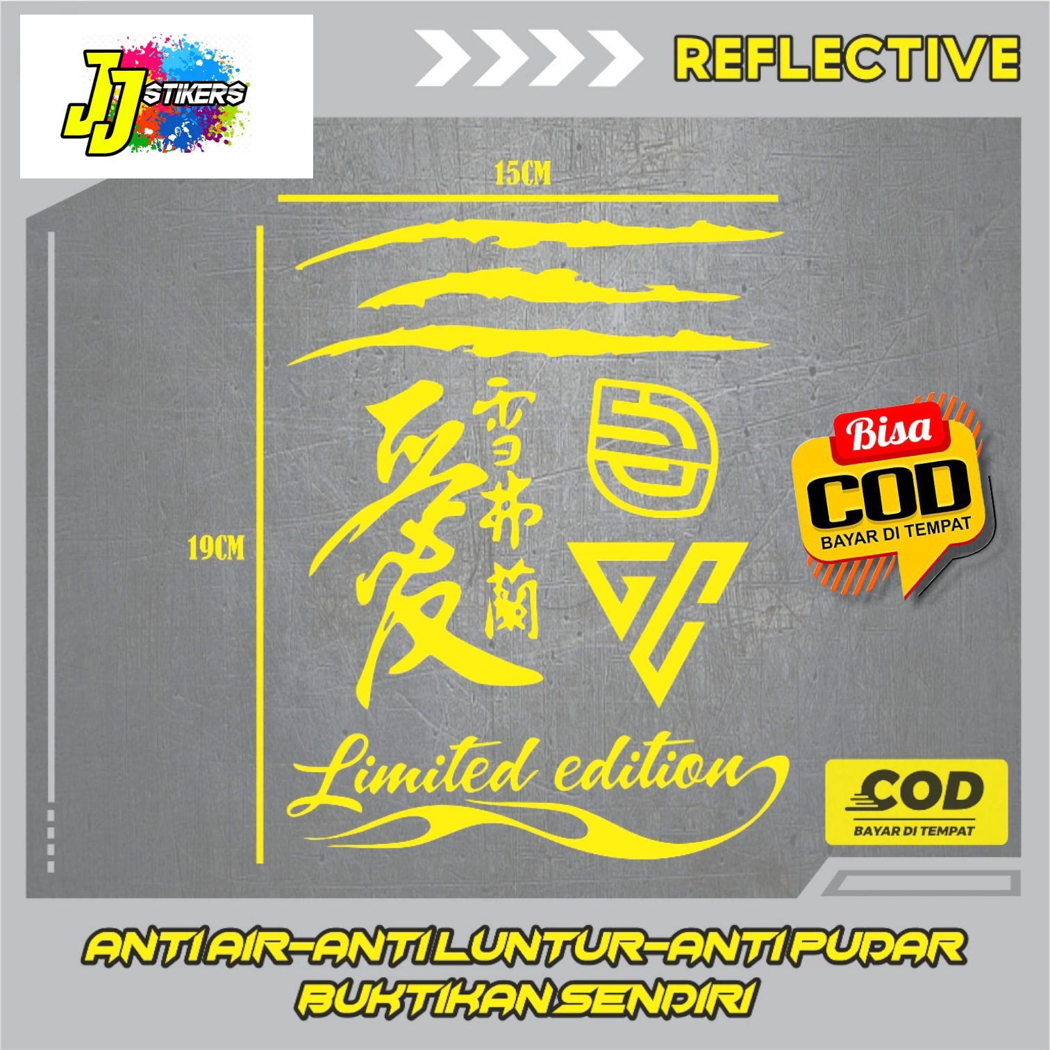 Stiker Cutting Sticker cakar, cina, 2 logo, limited edition | Lazada ...