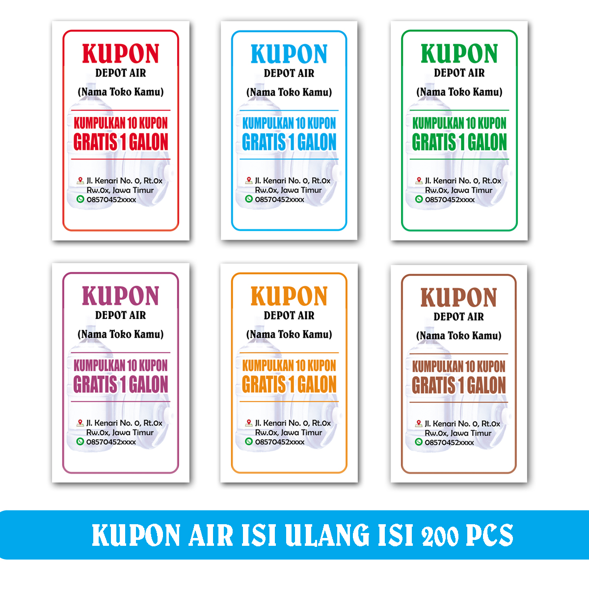 KUPON AIR ISI ULANG/GALON ISI 200 PCS | Lazada Indonesia