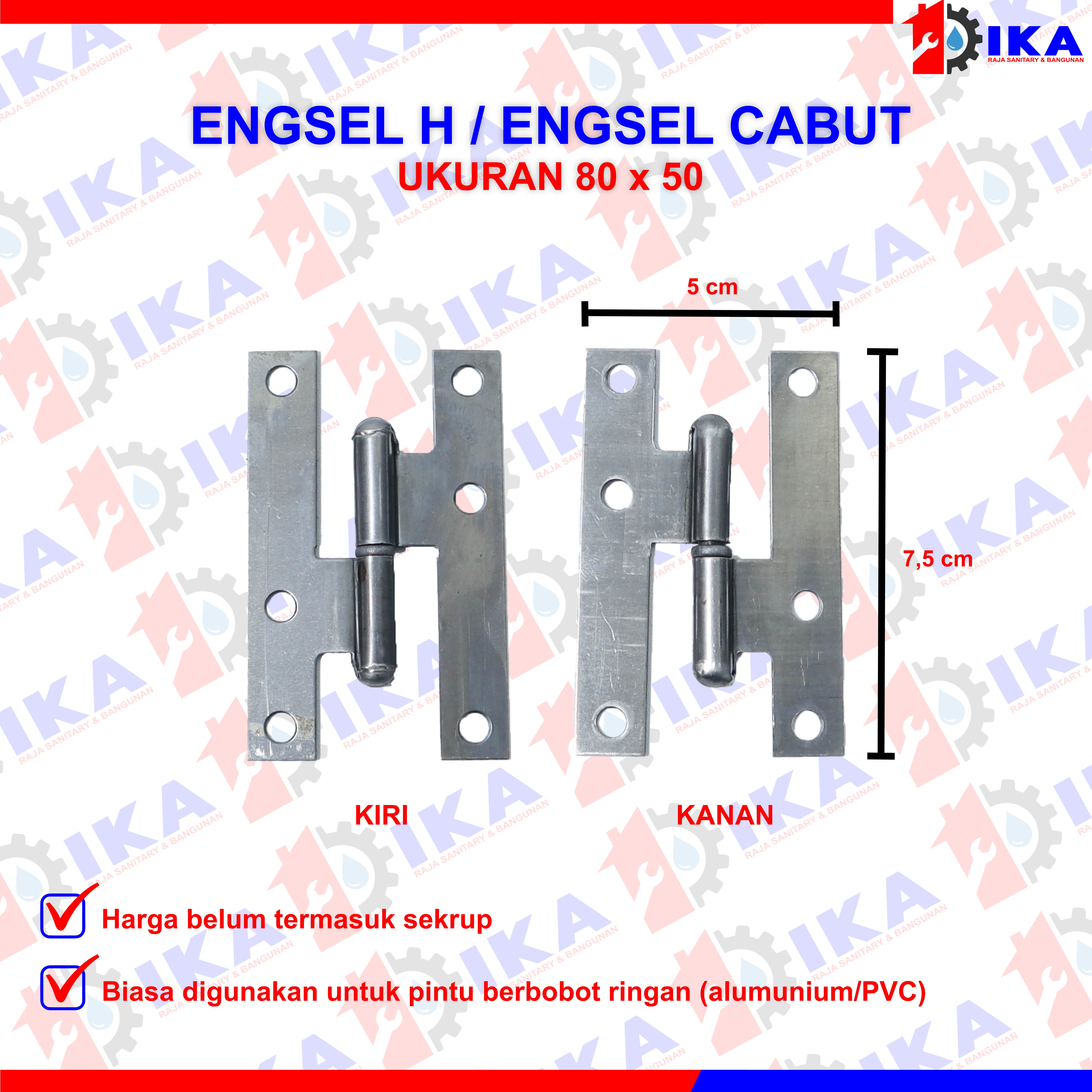 Engsel H 80×50 dan 110x55 1set kanan kiri engsel pintu jendela cabut ...