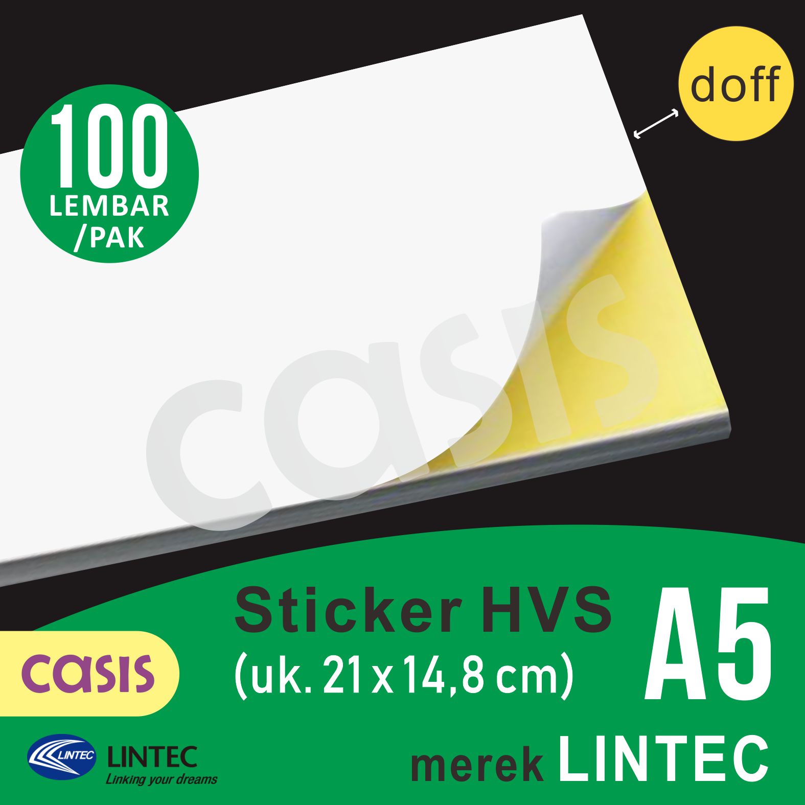 Sticker HVS A5 isi 100 lembar / Kertas Stiker HVS Lintec Doff matte A5 ...
