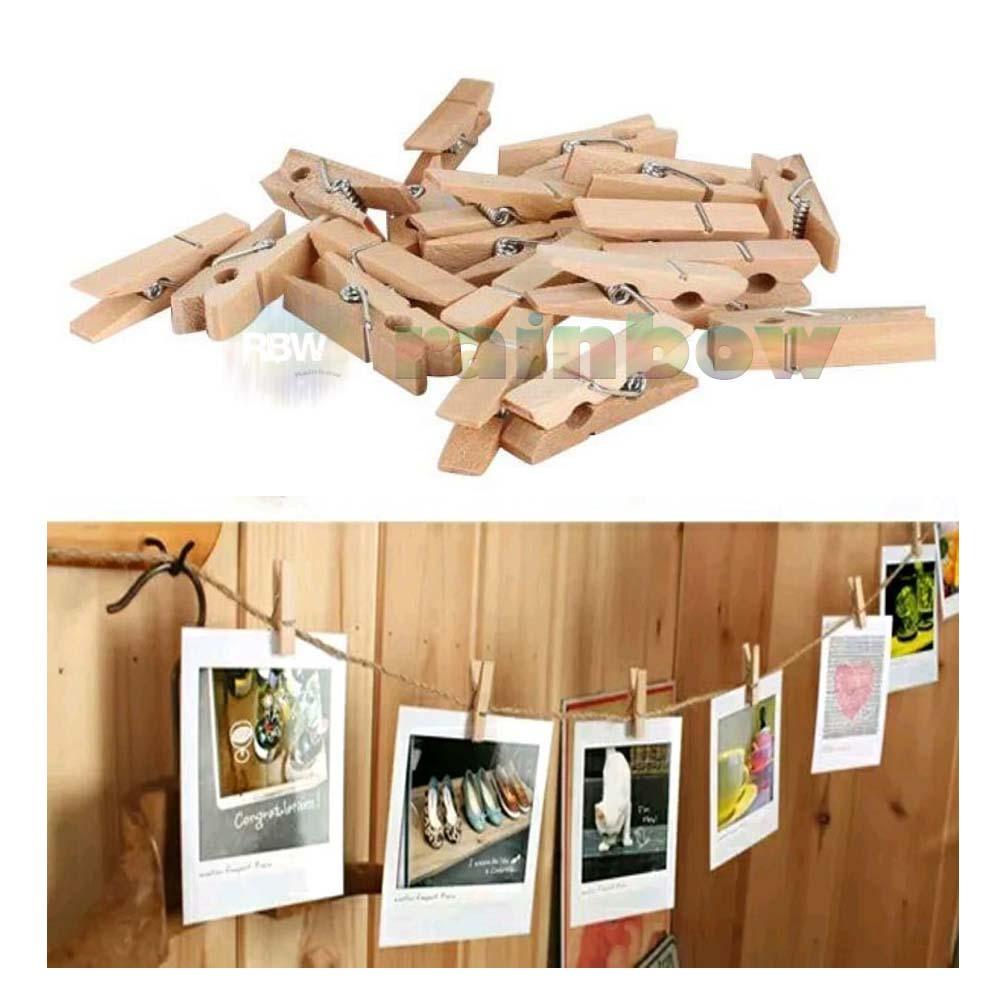 10 Pcs - Jepitan Foto Jepitan kayu Wooden Clip wood Clothes Pin Craft ...