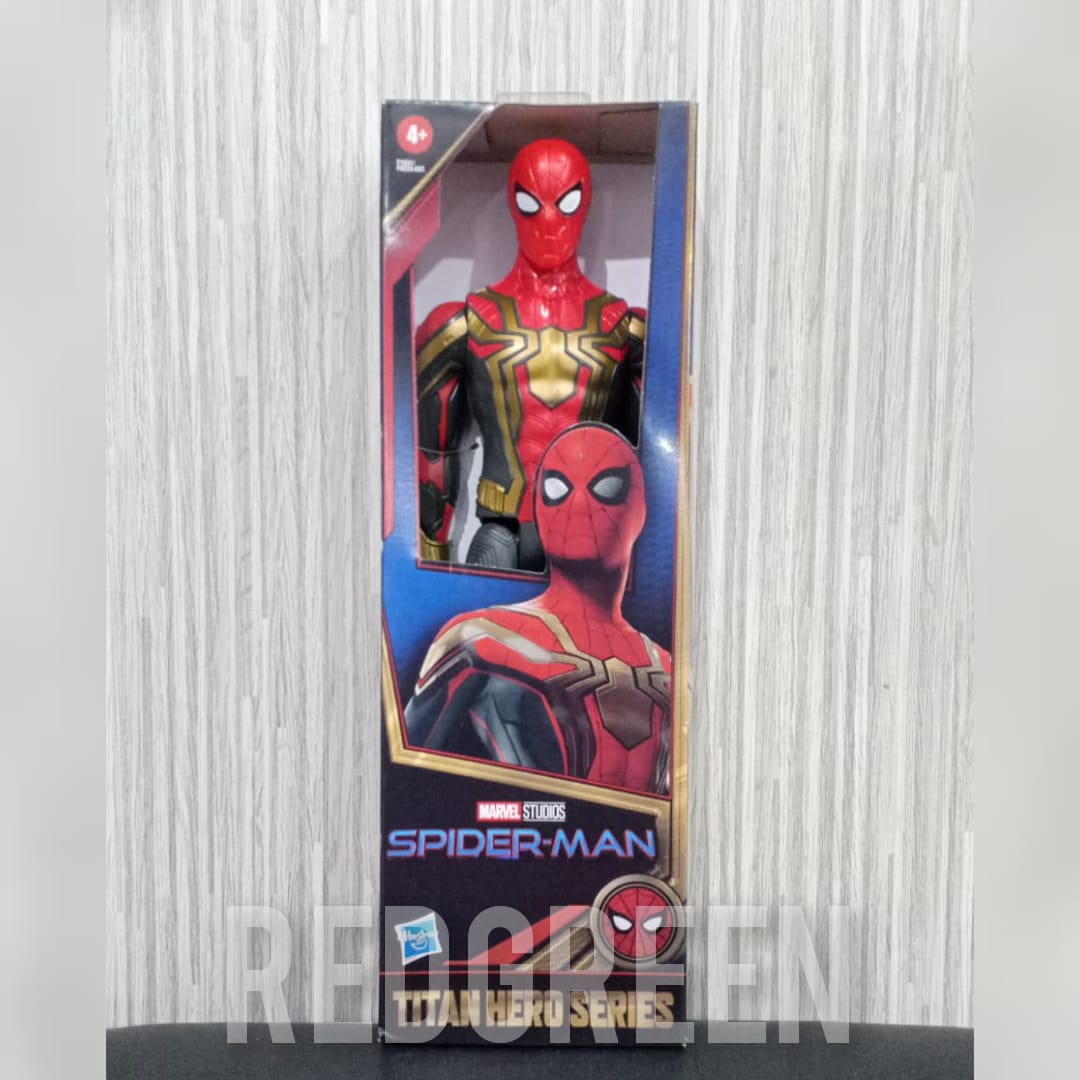 Hasbro Marvel SPIDERMAN MERAH LABA DADA EMAS Titan Hero Series 12 inch ...