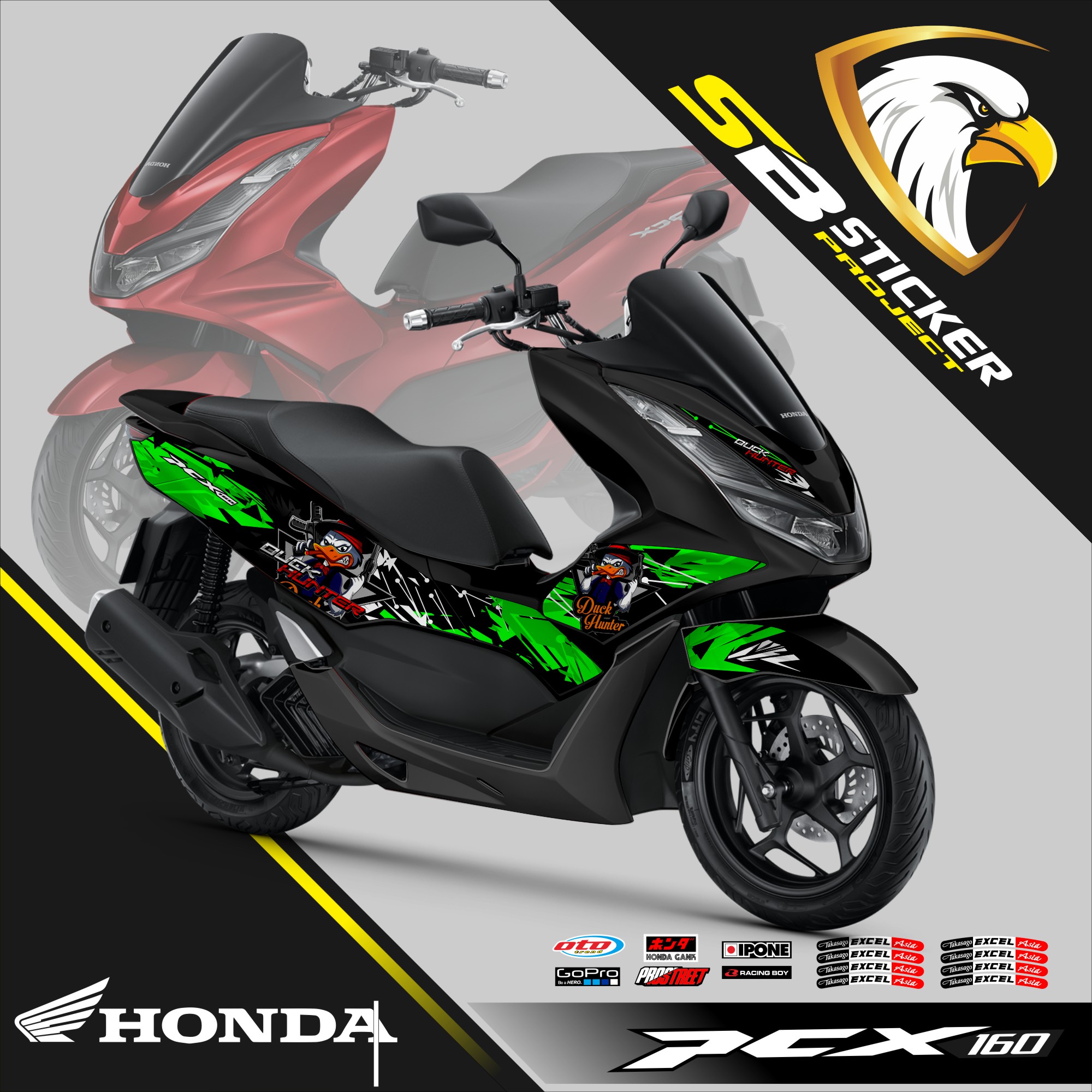 STRIPING PCX 160- STICKER STRIPING HOLOGRAM HONDA PCX 160 SB-009 ...